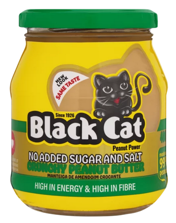 Black Cat No Added Sugar and Salt Crunchy Peanut Butter 400g – Kalahari Moon