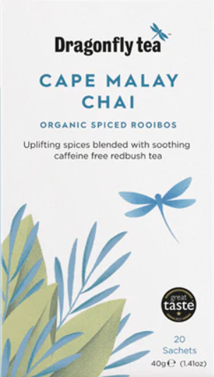 Dragonfly Tea - Cape Malay Chai Organic Spiced Rooibos - 20 bags 40g ...
