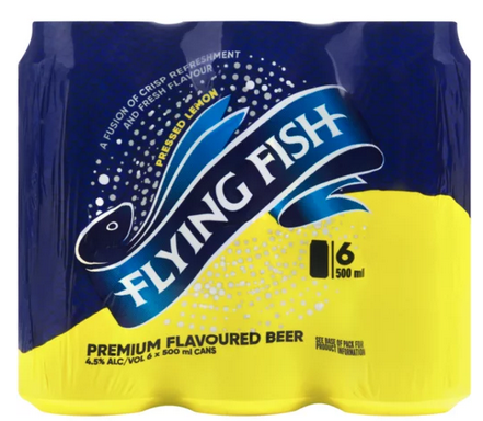 Flying Fish Lemon Flavoured Beer Cans - six pack (6 x 500ml) – Kalahari ...